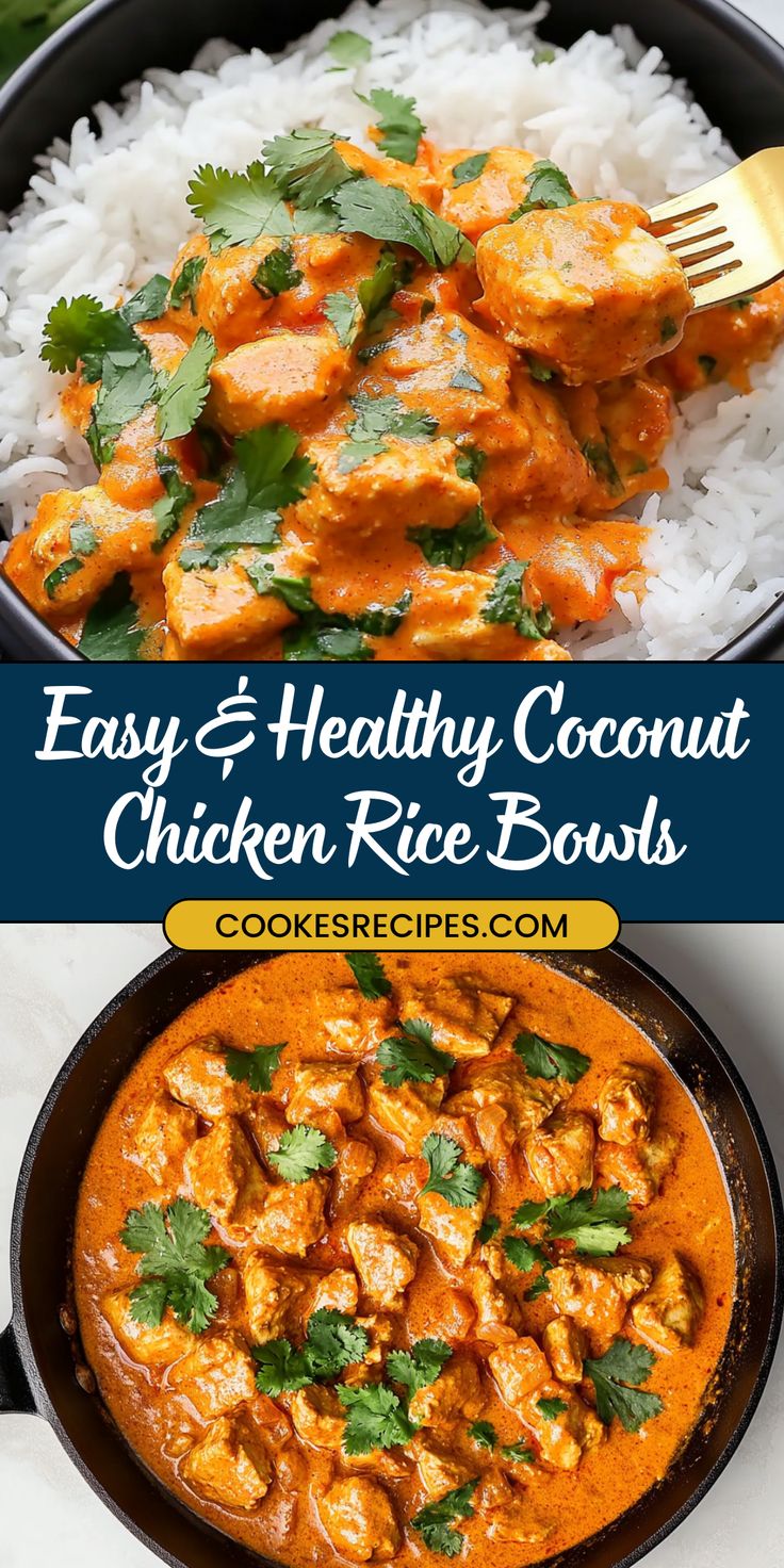 Coconut Chicken Rice Bowl Recipe | Tessa Recipes