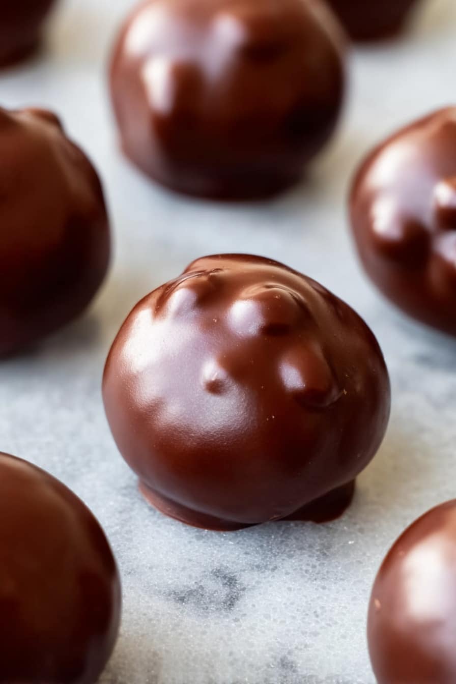 Easy Peanut Butter Balls with Chocolate - simple, no-bake delights