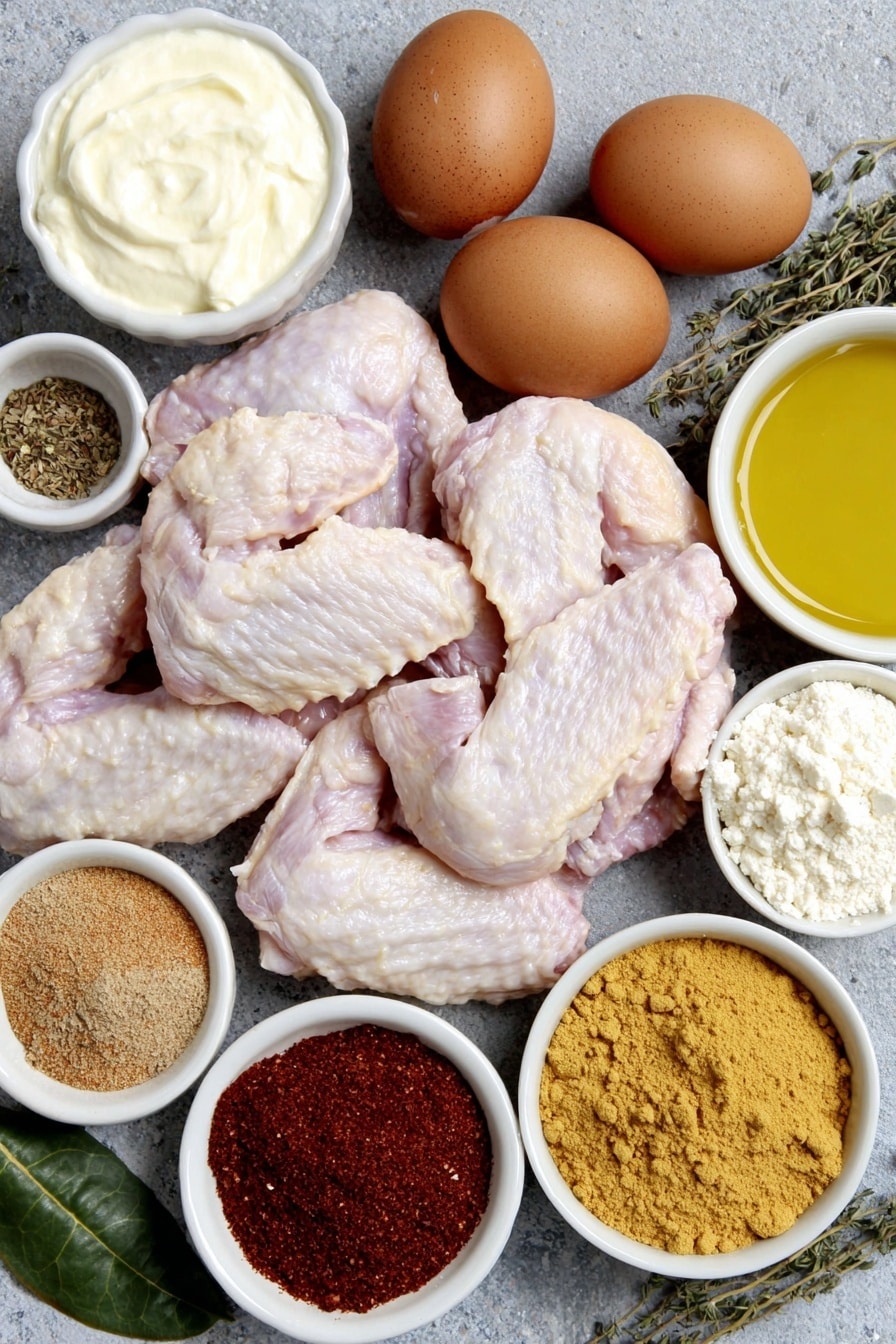 Dry Rubbed Baked Chicken Wings with Gorgonzola Sauce - Flavorful & Easy