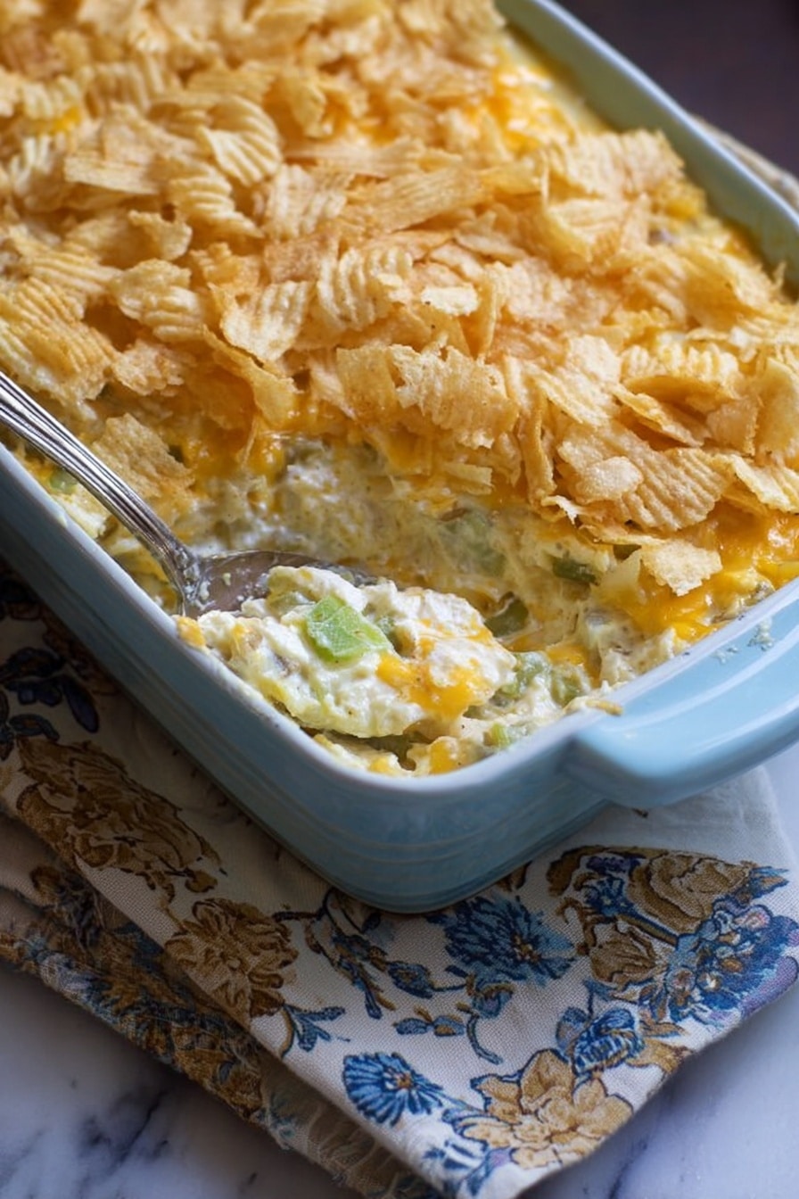 Creamy Chicken Salad Casserole with Chips - Comforting & Easy