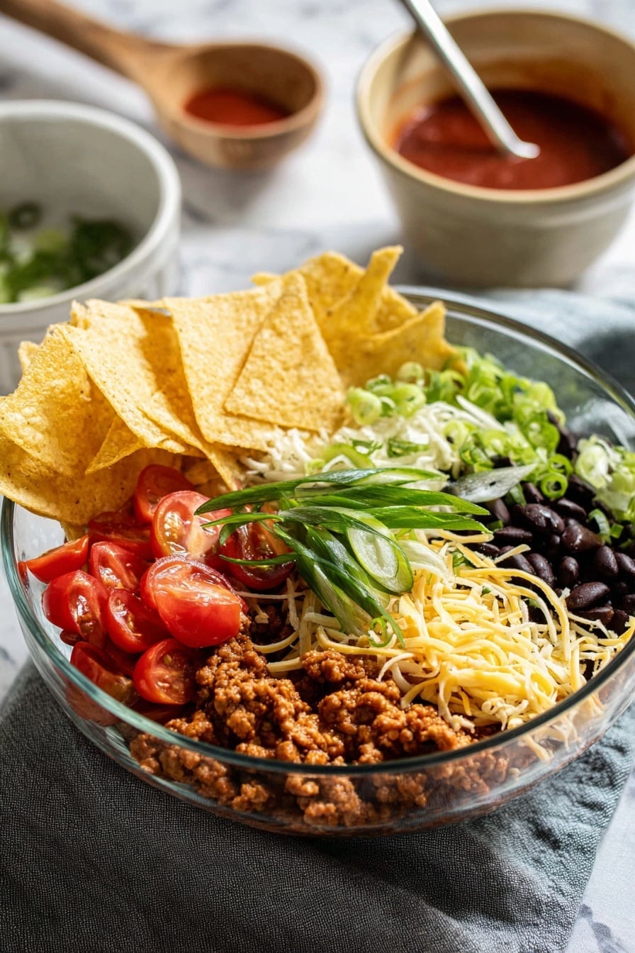 Turkey Taco Salad with Crispy Tortillas - Delicious & Easy