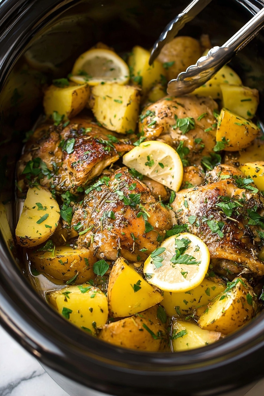 Greek Lemon Chicken in Slow Cooker: Bright, Tender & Easy