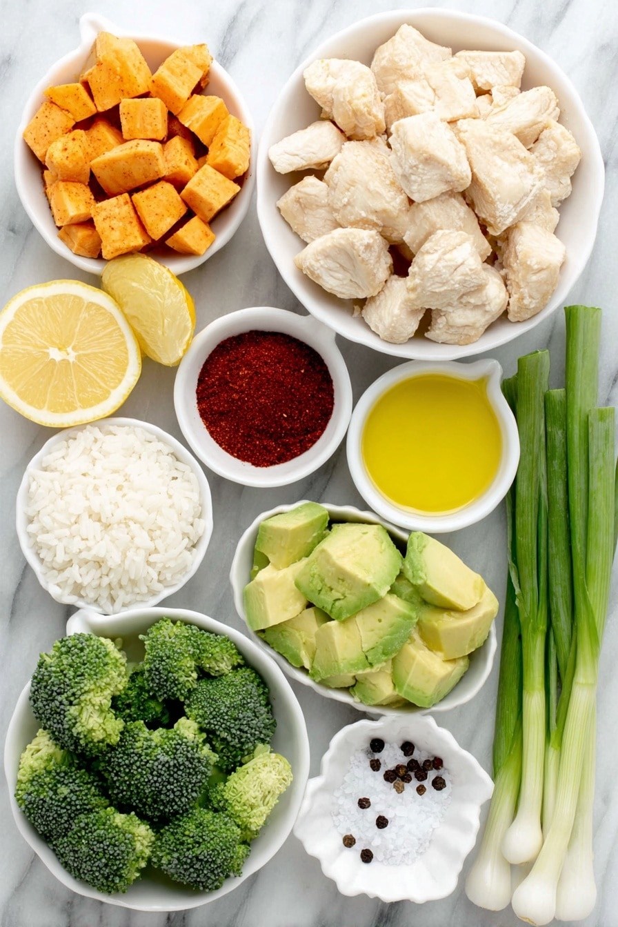 Spicy Chicken and Sweet Potato Rice Bowl: Flavorful & Easy