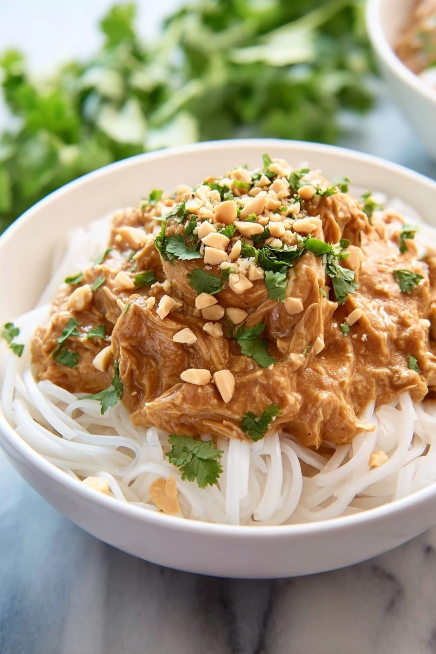 Slow Cooker Thai Peanut Chicken - Irresistibly Flavorful & Easy