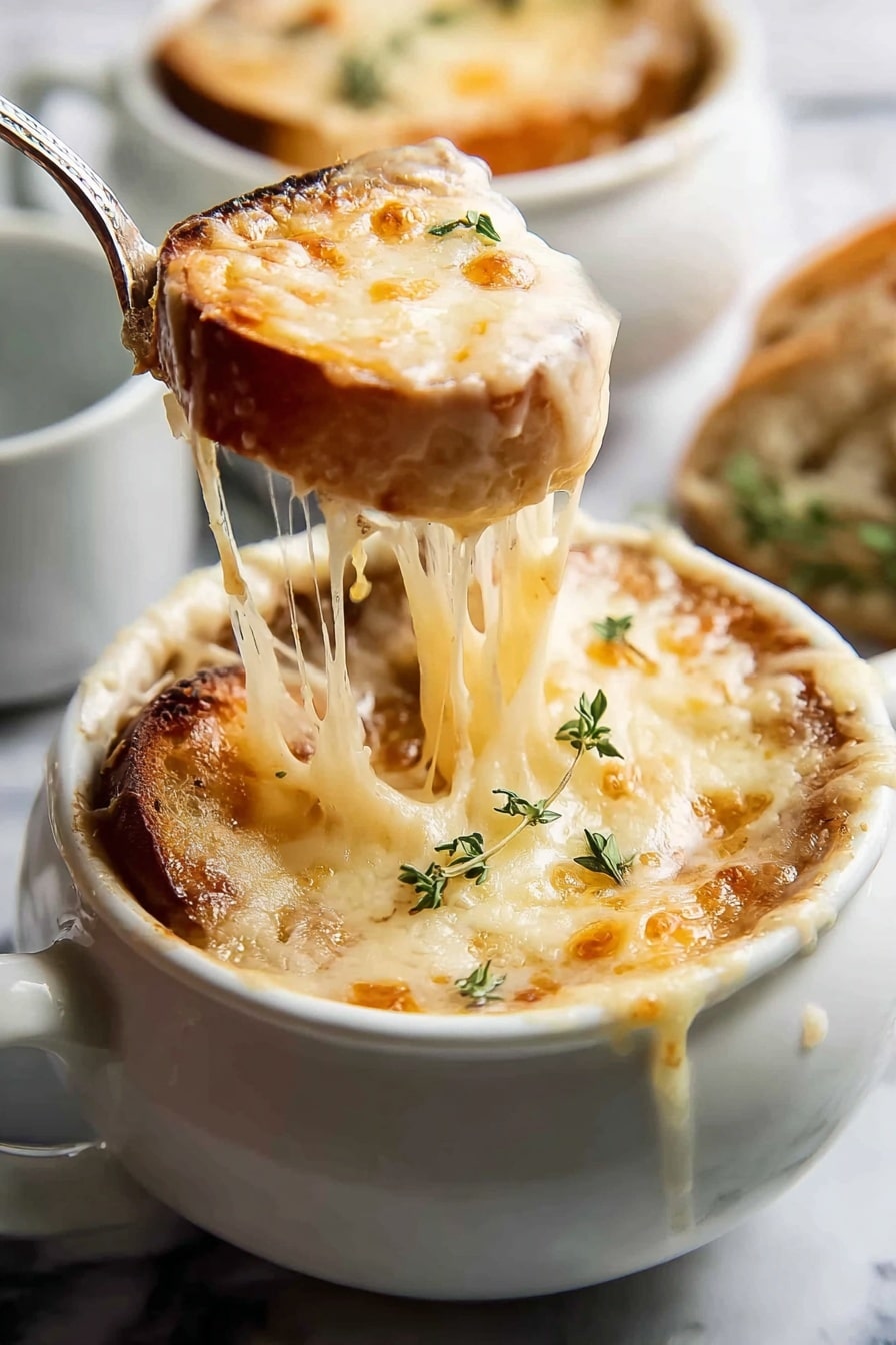 French Onion Soup with Caramelized Onions - Cozy & Delicious