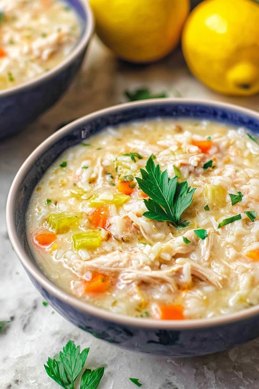 Greek Lemon Chicken Soup (Avgolemono) - Bright & Comforting